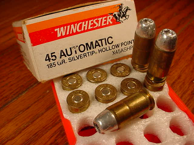 Partial Box Of Winchester .45 Auto. Silvertip Jacketed Hollow Point .45 ...