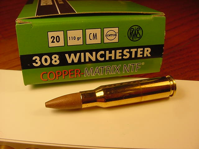 Box Of Rws Copper-Matrix Ntf .308 Win. Lead Free Frangible .308 Win ...