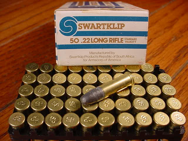 Box of Swartklip Standard Velocity .22 Long Rifle Lead Solid Point ...