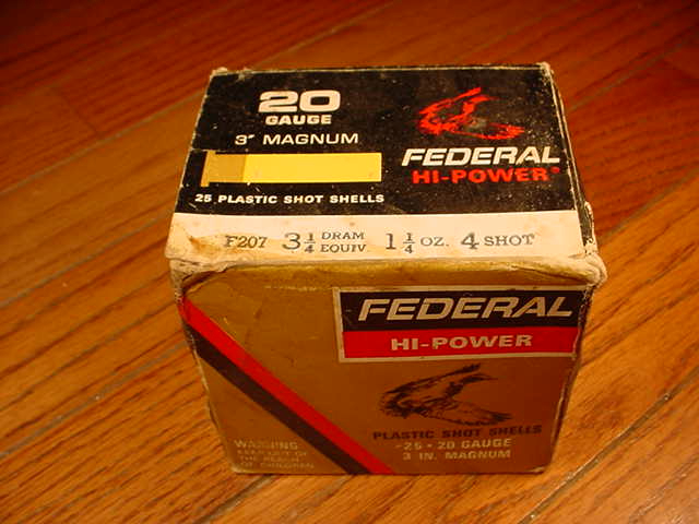 Partial Box Of Federal Hi-Power 20 Gauge 3 Inch Magnum Number 4 Shot 20 ...