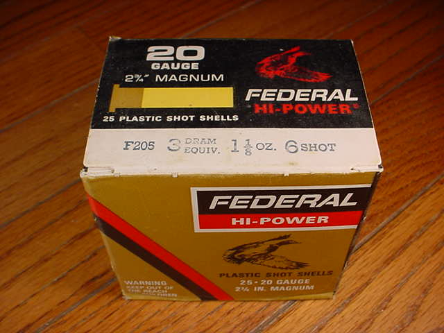 Box Of Federal Hi-Power 20 Gauge Number 6 Shot 20 Ga For Sale at ...