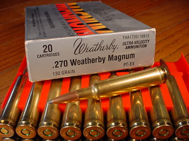 Box Of Weatherby Ultra-Velocity .270 Weatherby Magnum Semi-Jacketed Soft Point .270 Wby. Mag ...