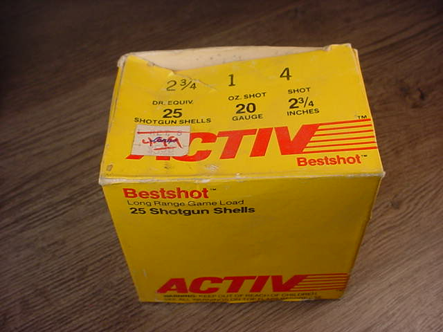 Partial Box of Activ Bestshot Long Range Game Load 20 Gauge Number 4 Shot