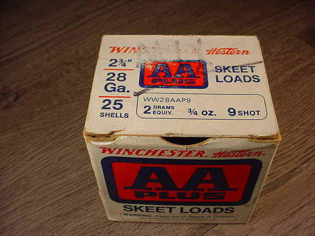 Partial Box of Winchester/Western AA Plus Skeet Loads 28 Gauge Number 9 ...