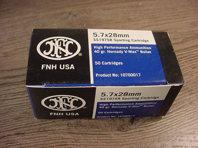 Box Of Fnh Ss197sr V-Max 5.7x28mm Jacketed Hollow Point Polymer Tip 5 ...