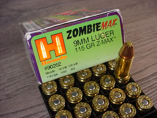 Box of Hornady Zombie Max 9mm Luger Jacketed Flex Tip Expanding Hollow ...
