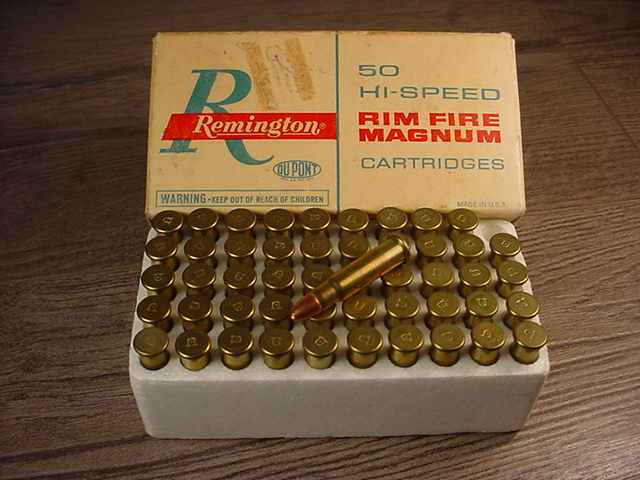 Box of Remington Hi-Speed 5mm Rem. Rimfire Magnum Jacketed Hollow Point ...