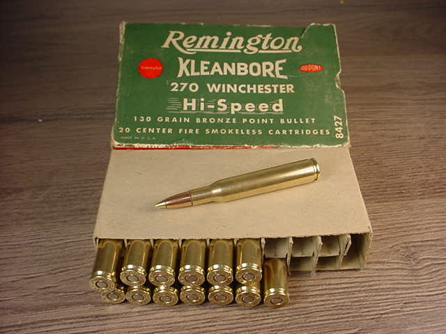 Partial Box of Remington Hi-Speed .270 Win. Semi-Jacketed Bronze Point