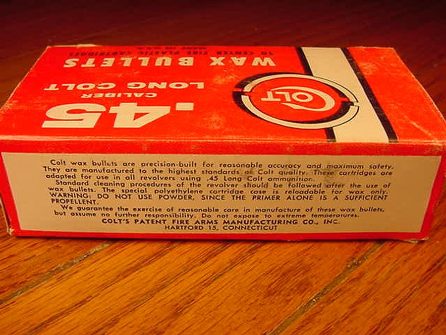 Box Of Colt .45 Long Colt Quick Draw Competition Wax Bullet Cartridges ...