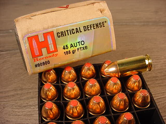 Box of Hornady Critical Duty FTX .45 Auto. Jacketed Hollow Point ...