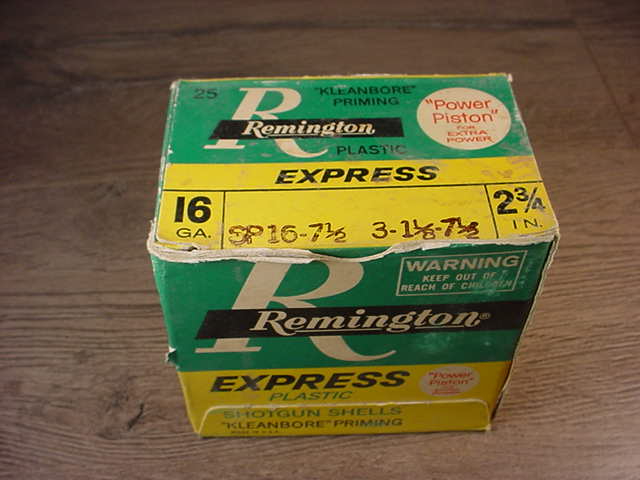 Box Of Remington Express Power Piston 16 Gauge Number 7 1/2 Shot 16 Ga ...