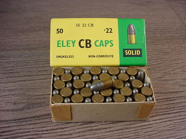 Box Of Eley-Kynoch Reduced Velocity .22 Cb Caps Lead Solid Point .22 Cb ...