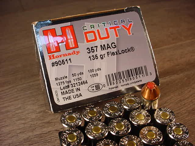 Box Of Hornady Critical Duty Flexlock .357 Magnum Jacketed Hollow Point ...