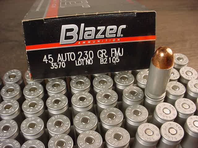 CCI Ammunition Box of CCI Blazer .45 Auto. Full Metal Jacket .45 ACP ...