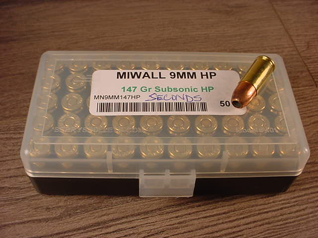 Box of Miwall Seconds Subsonic 9mm Luger Jacketed Hollow Point 17319548 ...