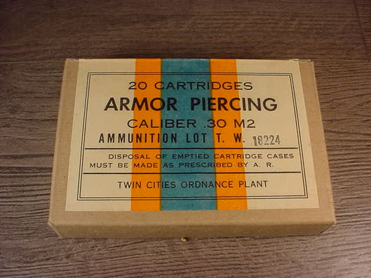Box Of Usgi Caliber .30 M2 (.30-06 Springfield) Armor Piercing Rounds ...