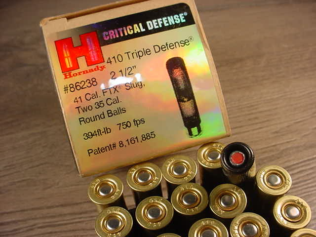 Box of Hornady Critical Triple Defense FTX .410 Gauge Slug & Two Round ...