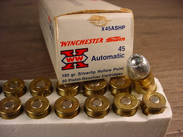 Box Of Winchester/Western .45 Auto. Silvertip Jacketed Hollow Point .45 ...