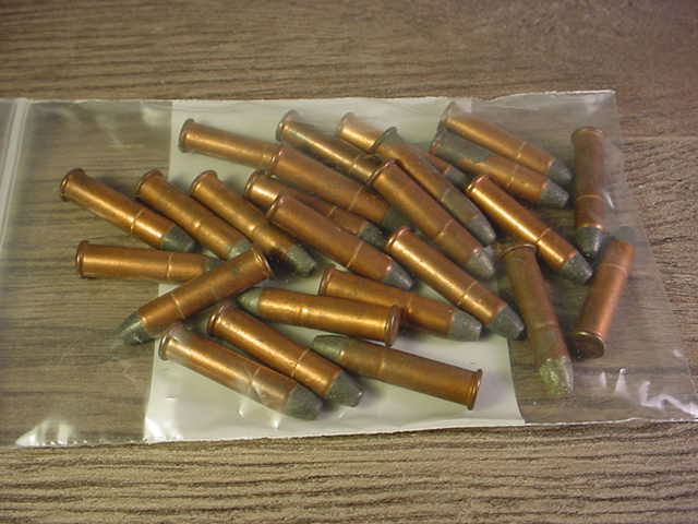 25 Rounds of Mixed Manufacture Copper Case .22 W. R. F. Lead Solid ...
