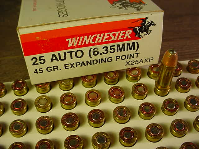 Box Of Winchester .25 Auto. Jacketed Expanding Point Hollow Point .25 ...