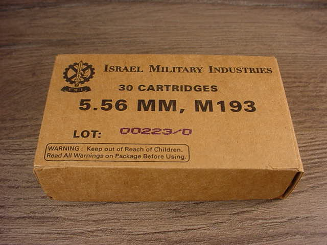Box (30 Rounds) Of Israeli Military M193 5.56mm Full Metal Jacket 5 ...