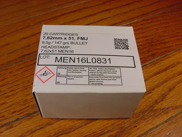 Box Of Men 7.62 X 51mm/.308 Win. Full Metal Jacket .308 Win. For Sale ...