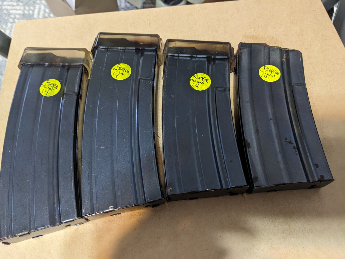 Ruger Magazines Four Mags. For Ruger Ranch Mini 14 With Shells With ...