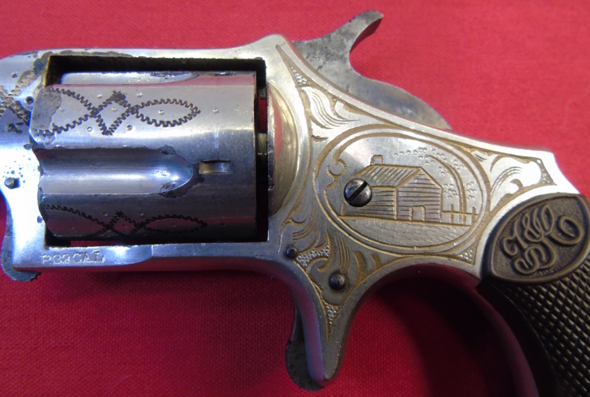 Hopkins And Allen "Pioneer"Factory Engraved Single Ation Spur Trigger ...