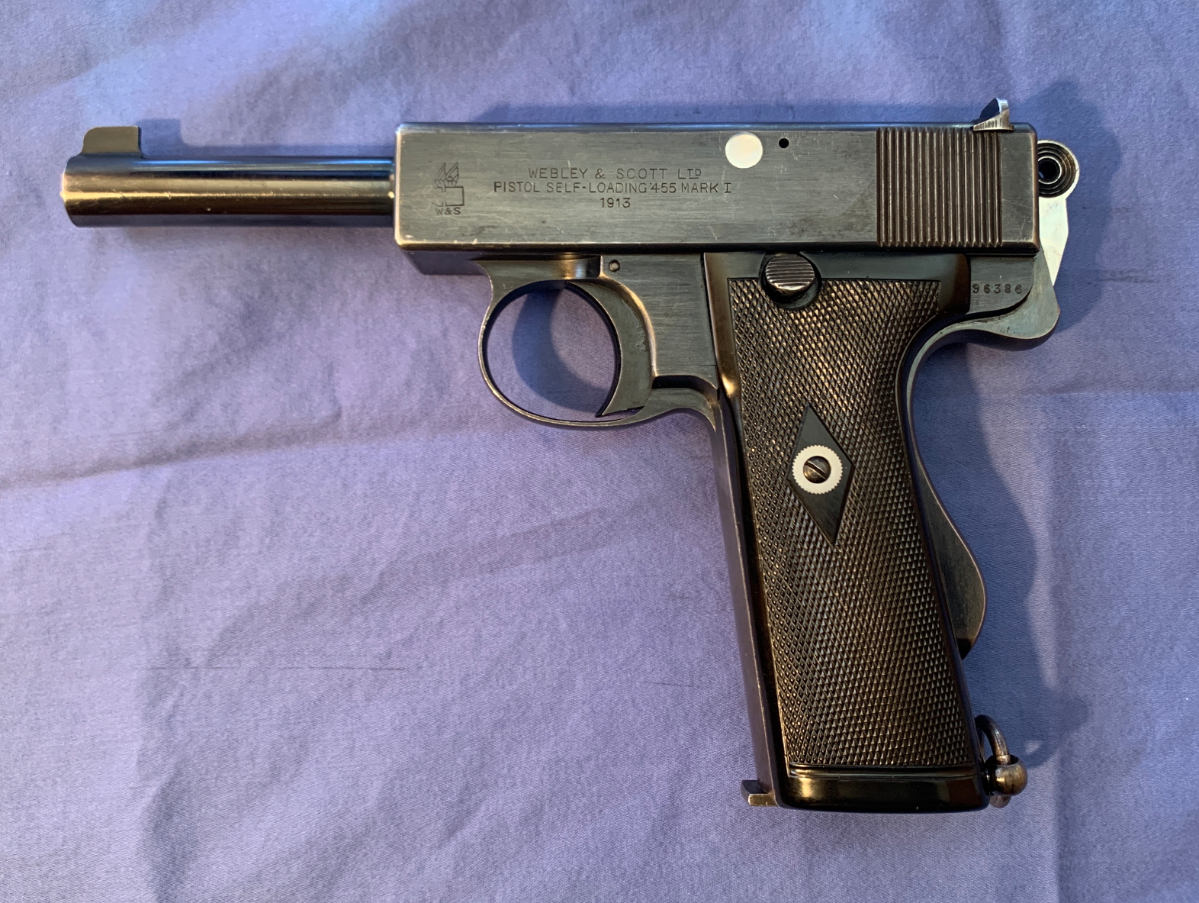 Webley & Scott Model 1913 455 Self-Loading Pistol Mark I