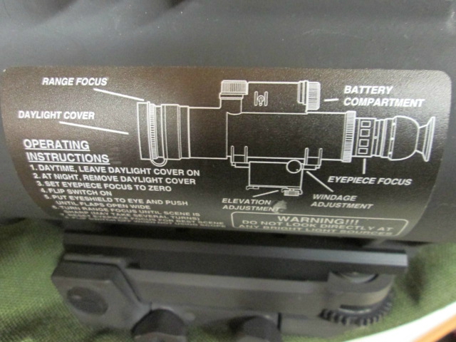 Winchester PVS-2 night vision snipers scope w/elcan base exc .22 LR ...