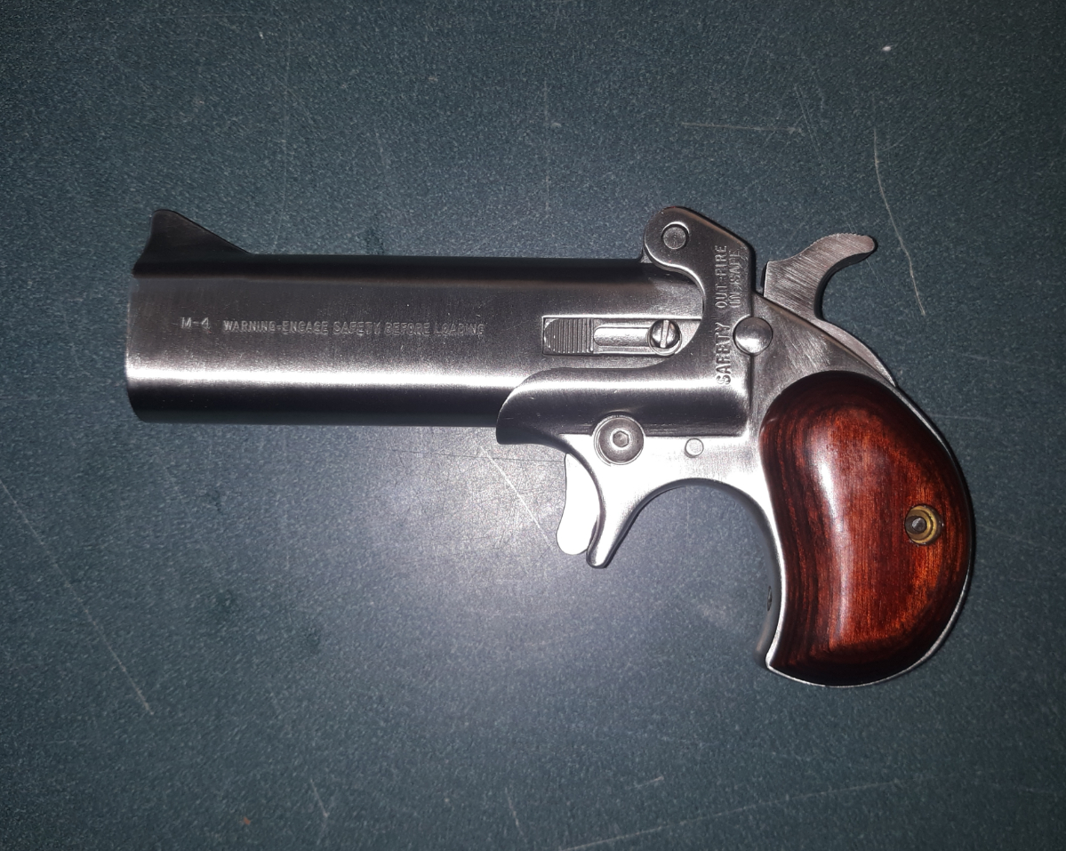 American Derringer Model 4, W/ Display Case, 45 Lc & 3" 410ga, Vgc .45 ...