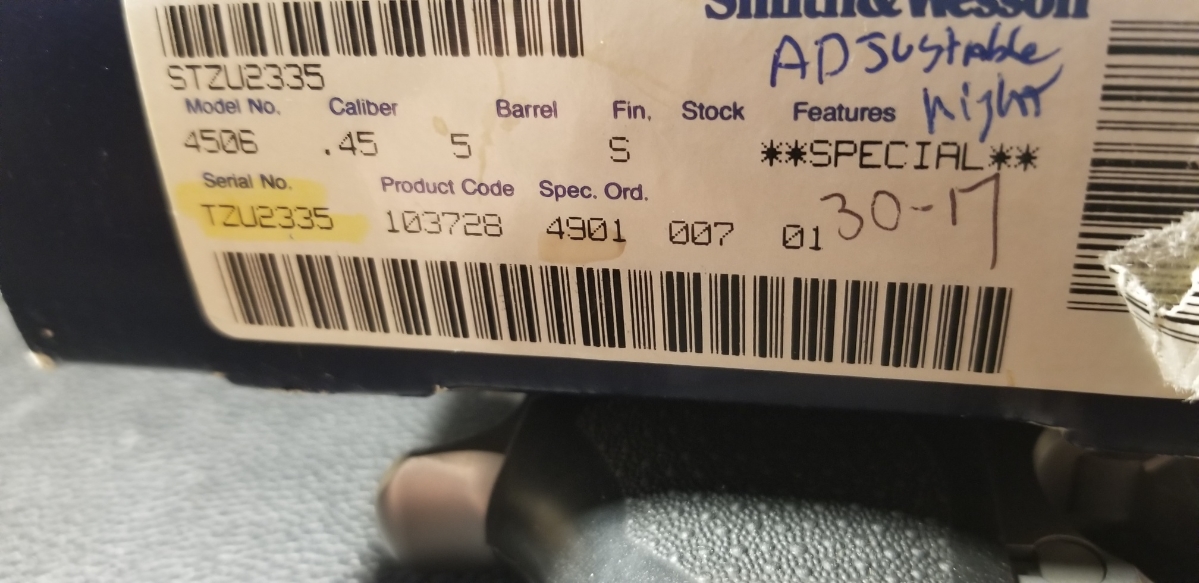 Smith & Wesson Smith Wesson 4506-1 With Night Sights Like New In The ...