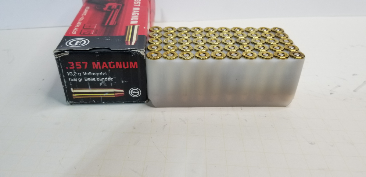 Winchester 1 Full Box Of 357 Mag 158 Gr Fmj Brass Case .357 Magnum For ...