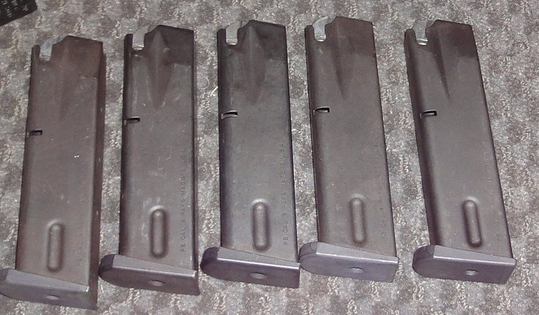 Beretta Model 92 Magazines, Five(5), Parkerized, Made In Usa. 9mm ...
