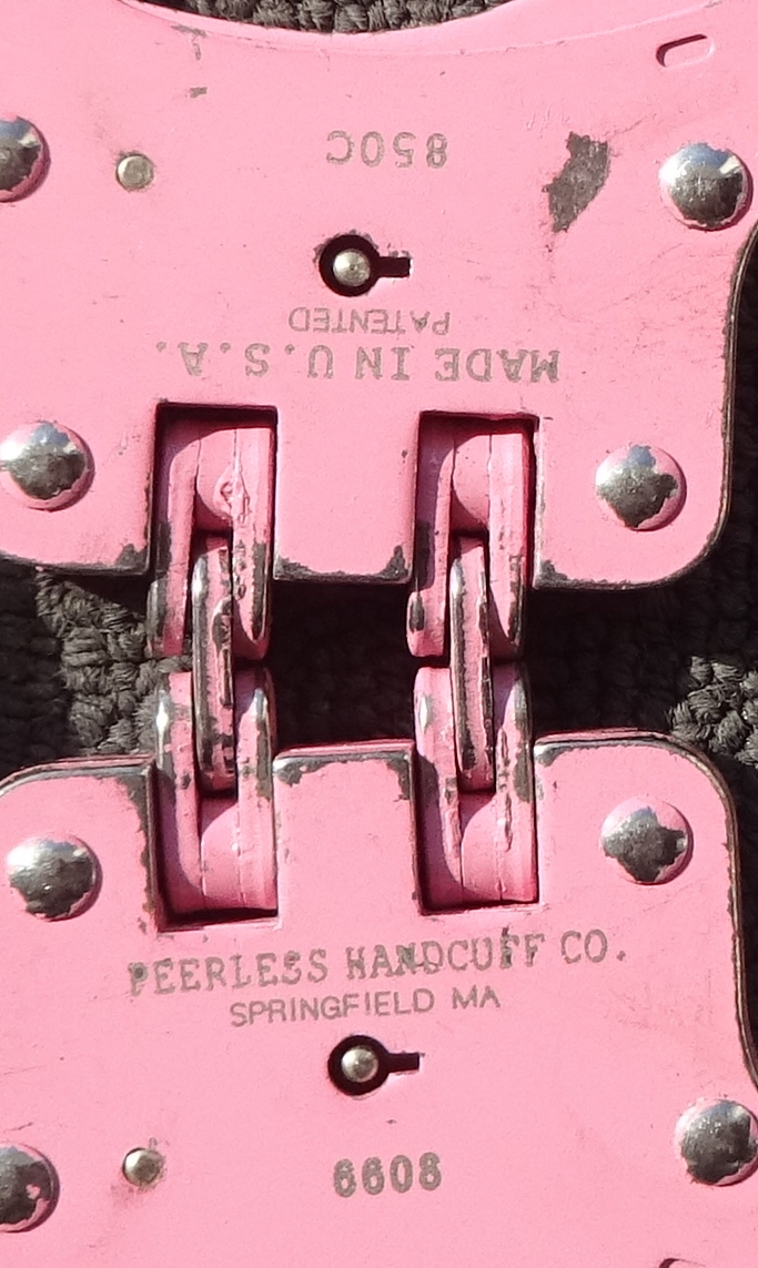 Smith & Wesson PEERLESS HINGED HANDCUFFS BY -PINK, SALESMAN SAMPLE, NEW ...