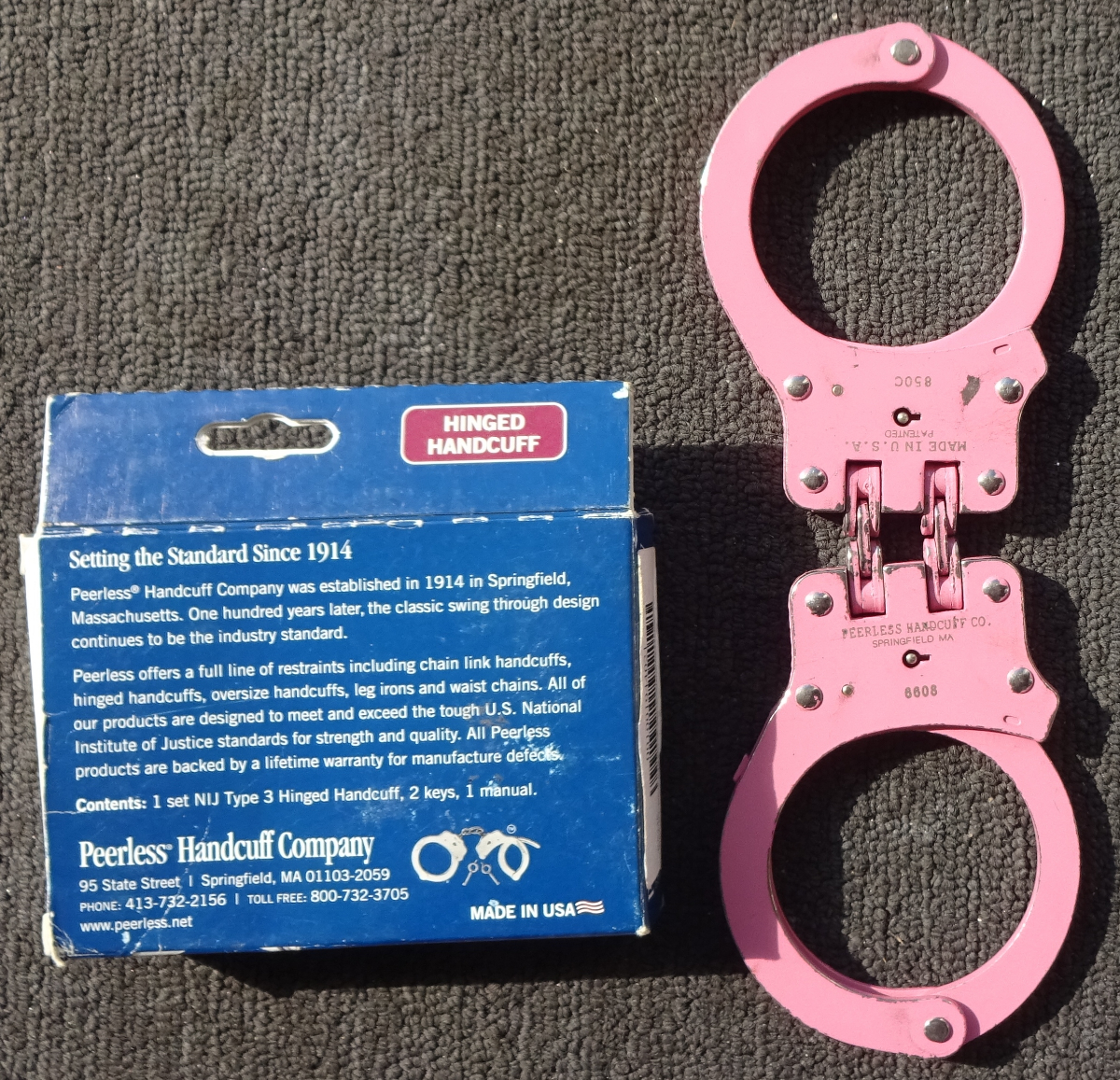 Smith & Wesson PEERLESS HINGED HANDCUFFS BY SMITH AND WESSON-PINK ...