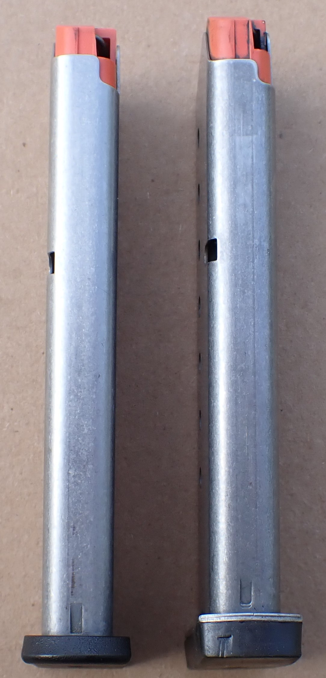 SMITH & WESSON 45 ACP CLIPS, TWO (2) IN NUMBER, STAINLESS STEEL, ORANGE ...