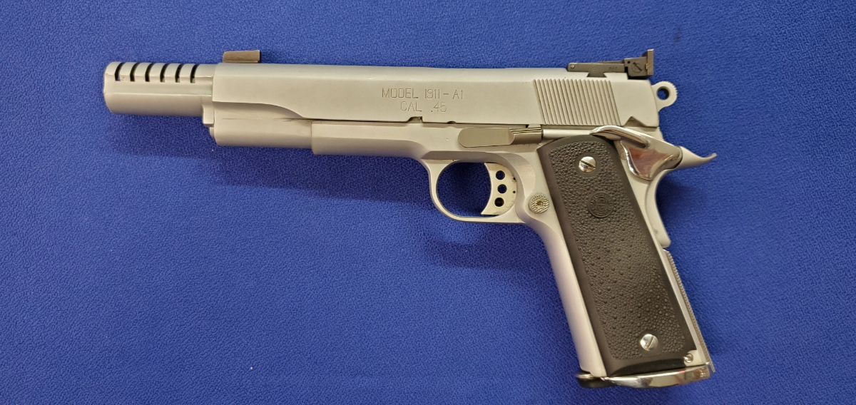 Springfield Armory 1911-A1, .45ACP, SILVER PARKERIZED FINISH, CUSTOM ...