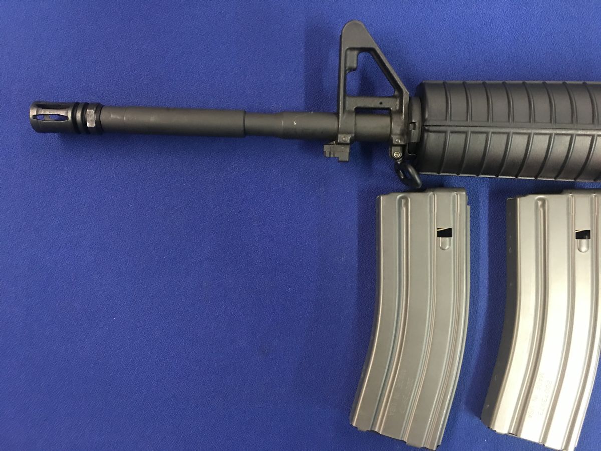 Colt CARBINE, COMES W/ 2 EXTRA MAGS AND FLIP UP REAR SIGHT, CHAMBERED ...