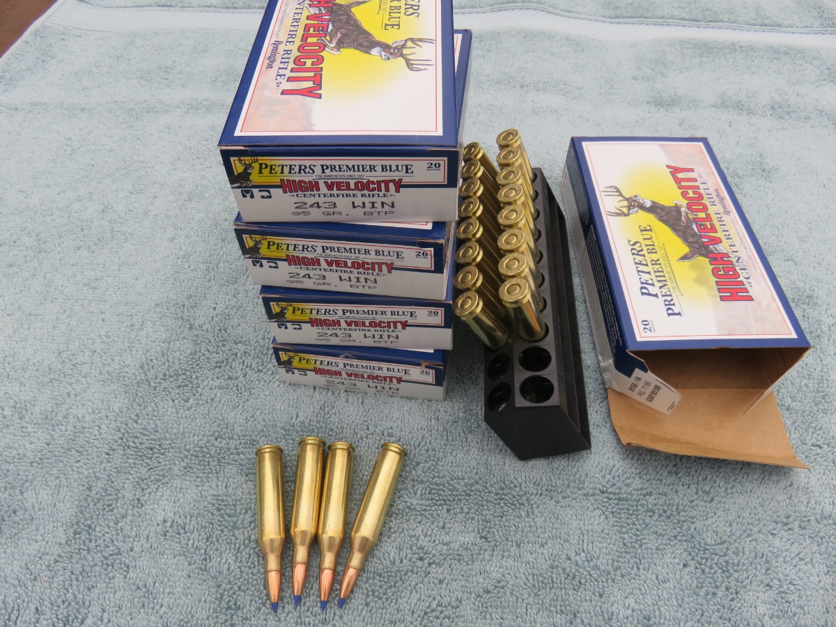 Remington - Peters Remington / Peters Premier Blue 100rds. .243 Win. 95 ...