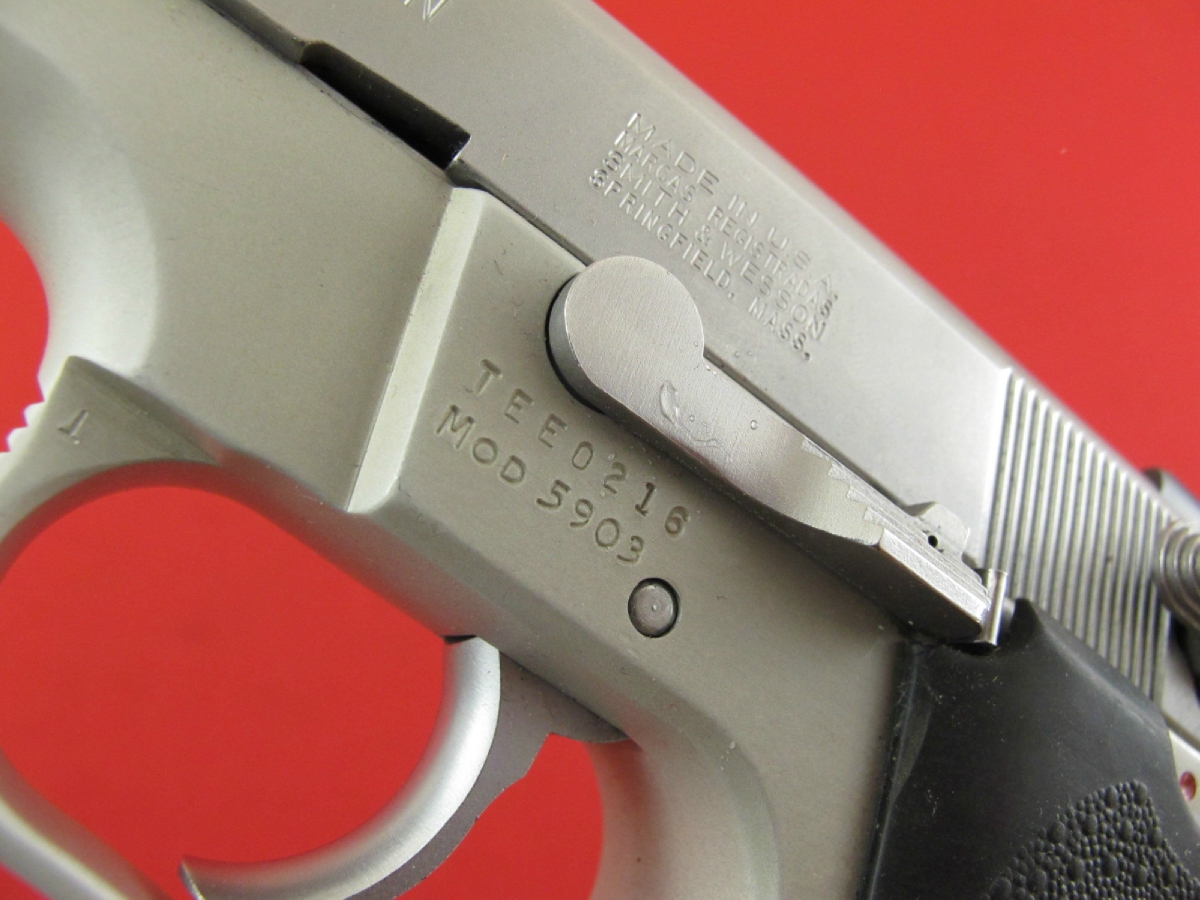 Smith & Wesson Model 5903 9mm, 4in Stainless, No Reserve 9mm Luger For ...