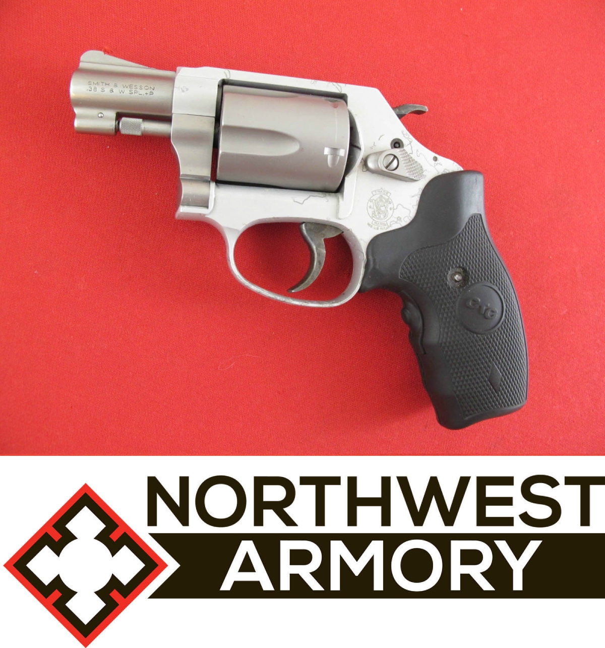Smith & Wesson Model 637 38sp, 2in Airweight, w/Crimson Trace Lasergrip ...