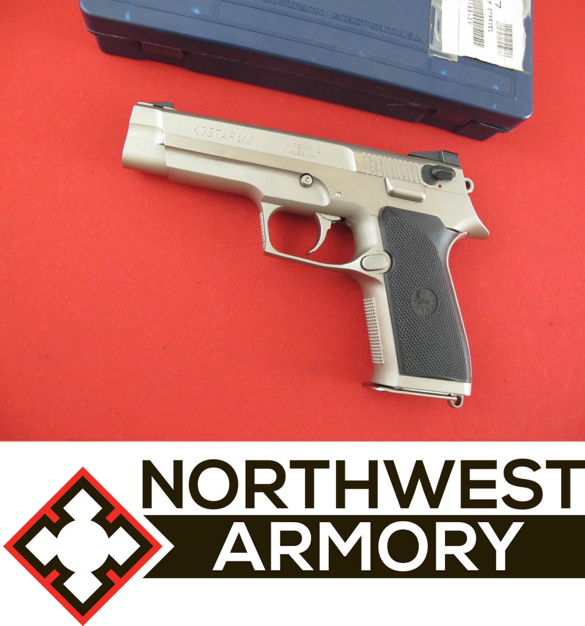 Star Megastar 45acp, 4.5in Starvel ( Nickel ), w/Box, **NO RESERVE**