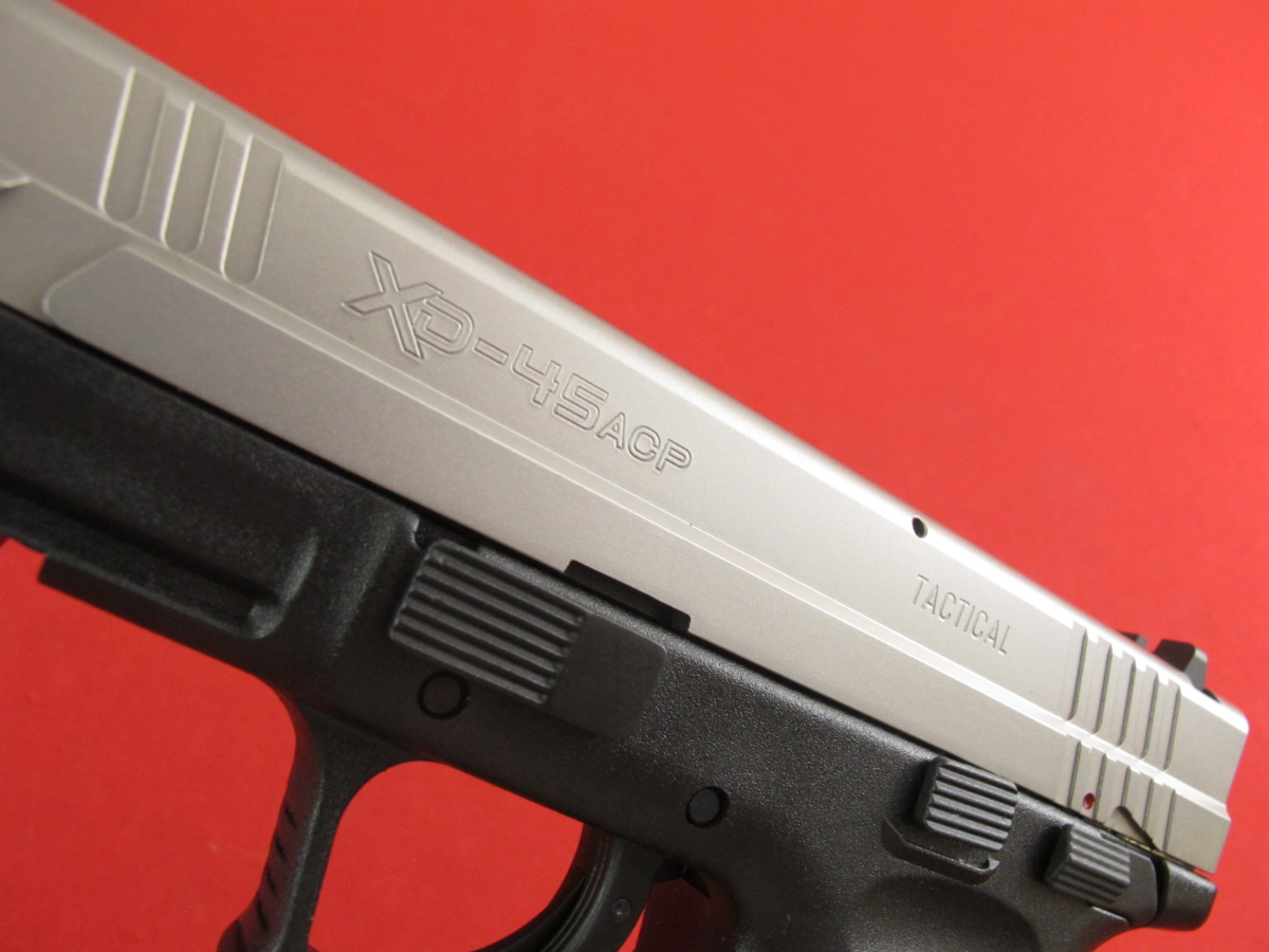 Springfield Model Xd Tactical 45acp, 5in Stainless, W/Box, Hoslter, And ...