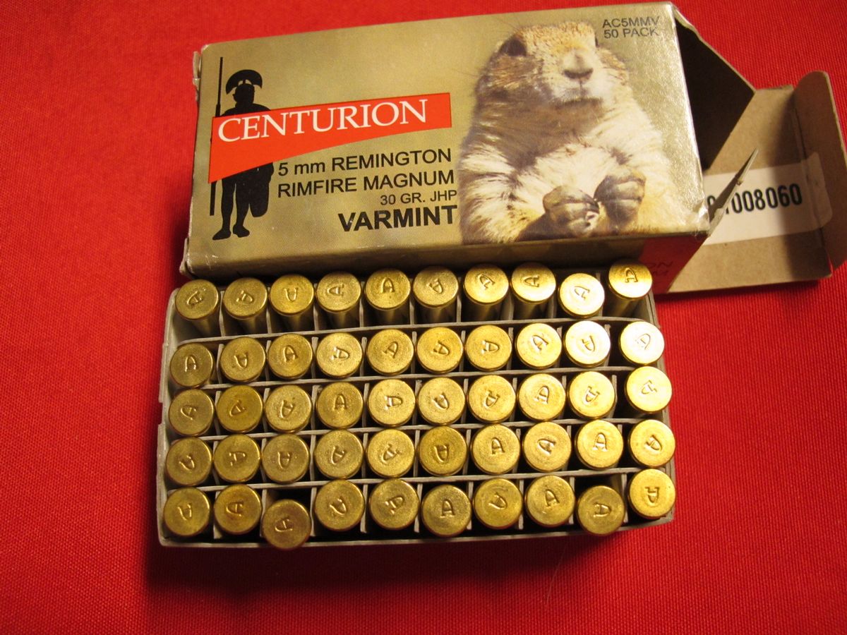 Centurion 5mm Rem Rimfire Mag Ammo, 30gr Jhp, 10 50rd Boxes, 500rds ...