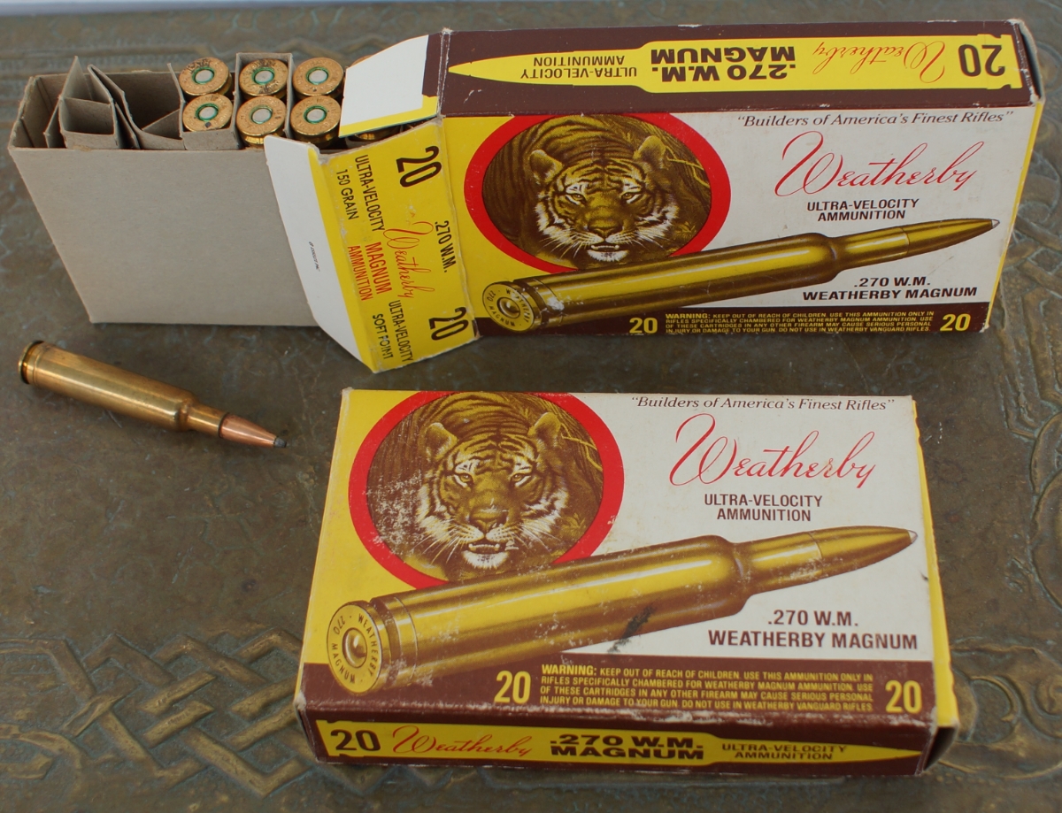 Weatherby .270 Wby Magnum Full & Partial Tiger Boxes 33 Rds .270 Wby ...