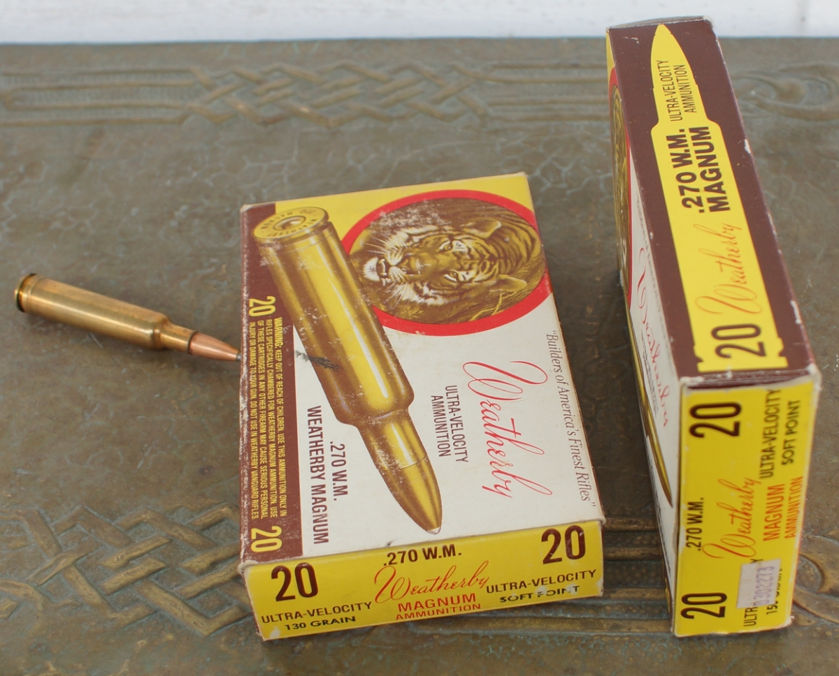 Weatherby .270 Wby Magnum Full & Partial Tiger Boxes 33 Rds .270 Wby ...
