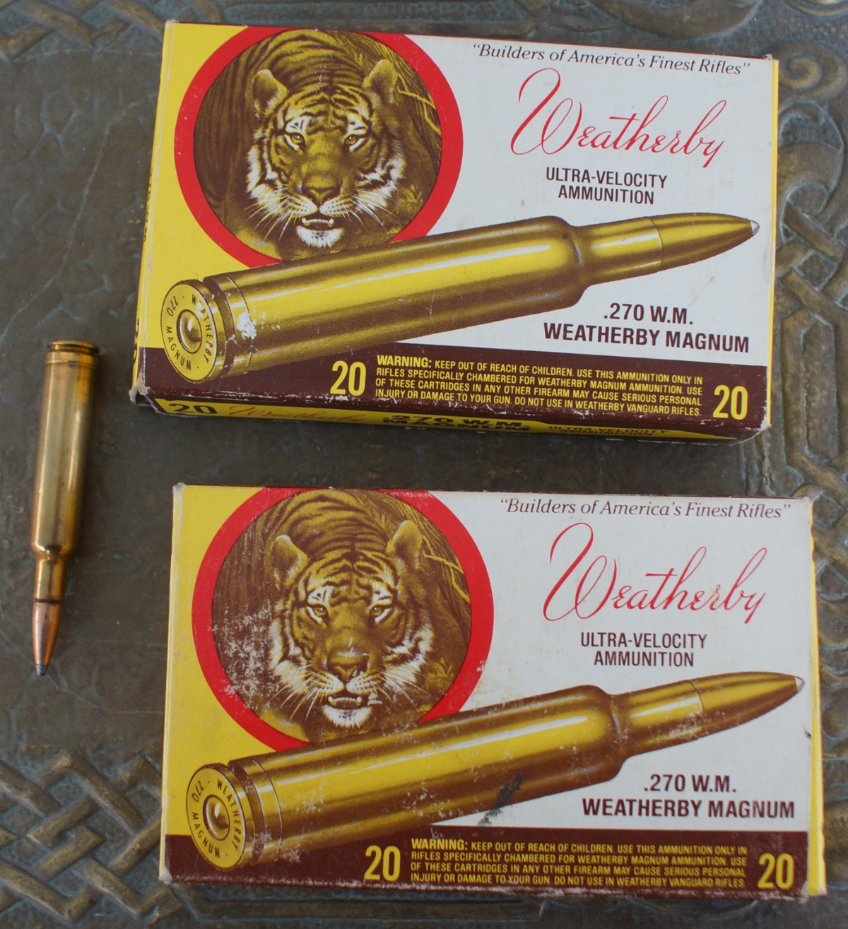 Weatherby .270 Wby Magnum Full & Partial Tiger Boxes 33 Rds .270 Wby ...