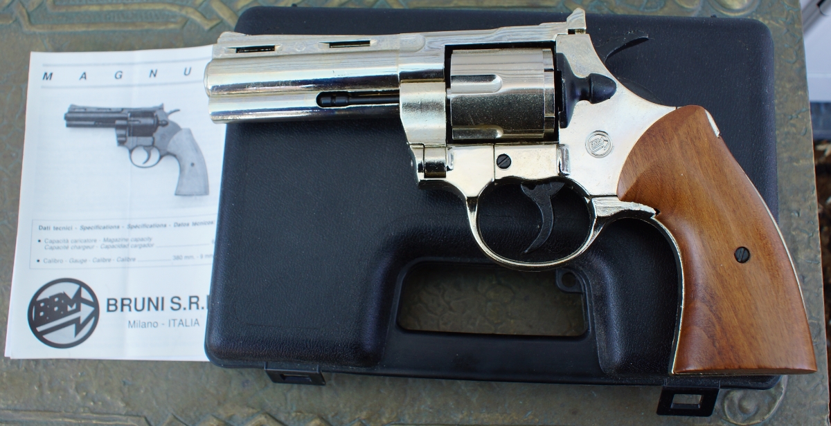 Bruni Blank Firing 9mm .38 Nickel Colt Magnum Replica 9mm Luger For ...
