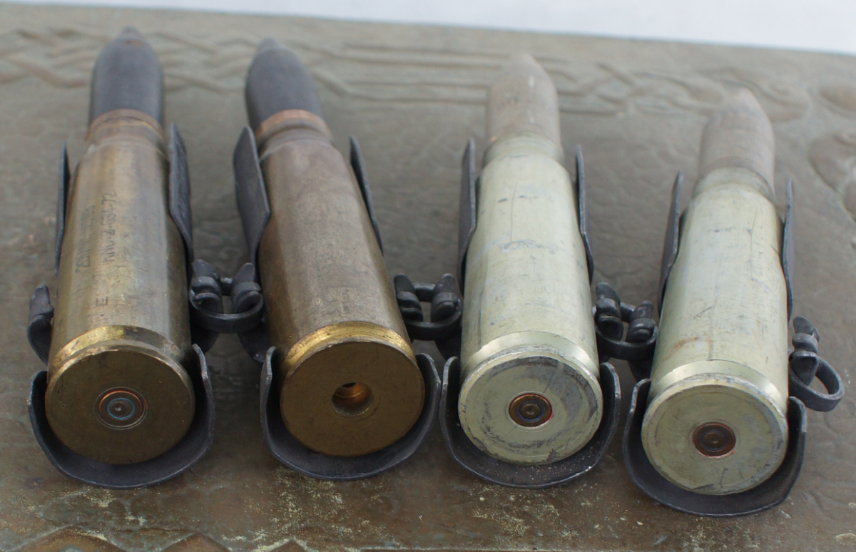 Lake City Four Belted Linked 20mm M103 Cannon Rounds Inert 20mm M103 ...